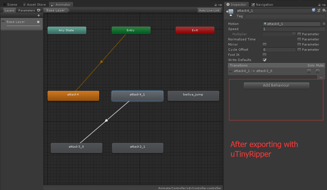 Can't export state of MonoBehaviour, Sub-State Machine, Sub-State ...