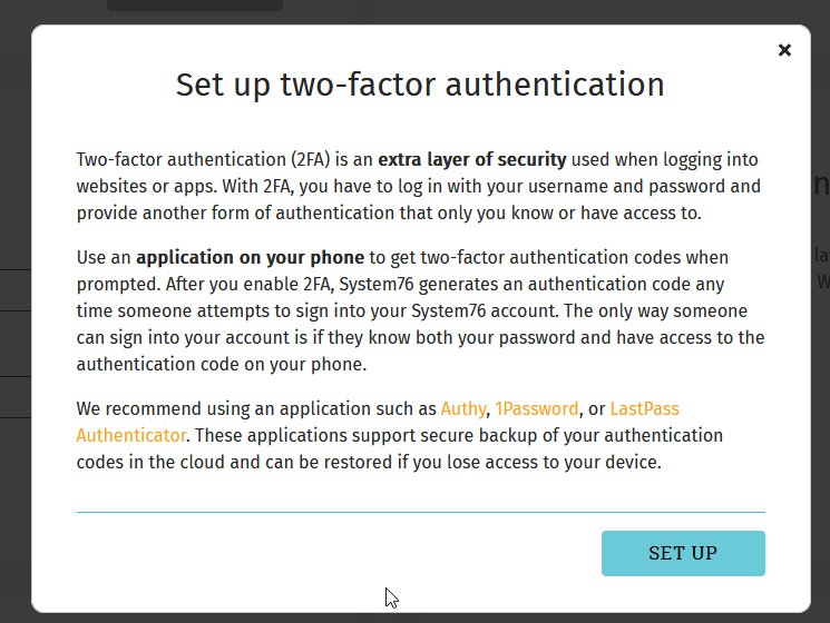 Add System76 · Issue #6940 · 2factorauth/twofactorauth · GitHub