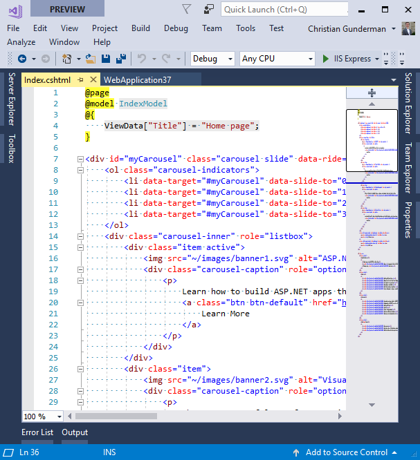 Show Structure Guildlines not working in razor files - *.cshtml · Issue ...