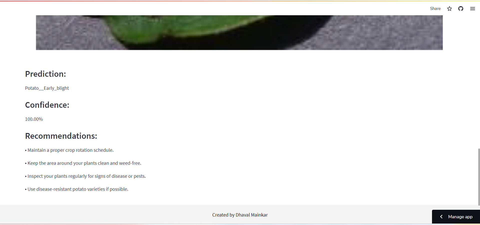 Github Dhaval Mainkar Potato Leaf Disease Classification In This Project The User Or The