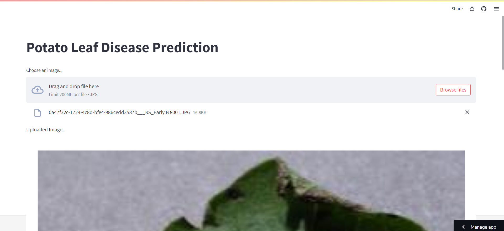 GitHub - Dhaval-Mainkar/Potato-Leaf-Disease-Classification: In this ...