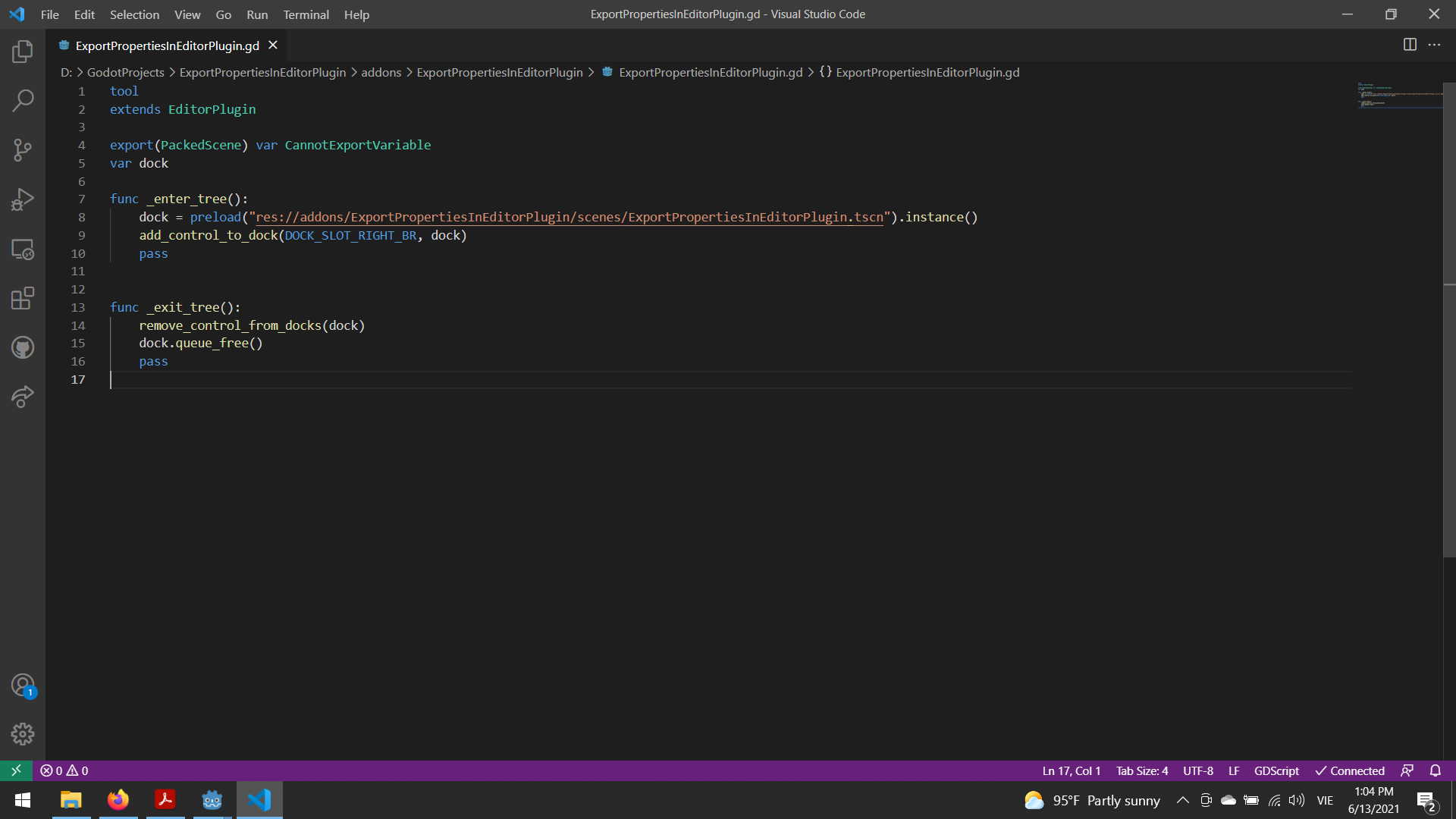 Properties doesn't show up when export in script derived from EditorPlugin · Issue #49557 ...