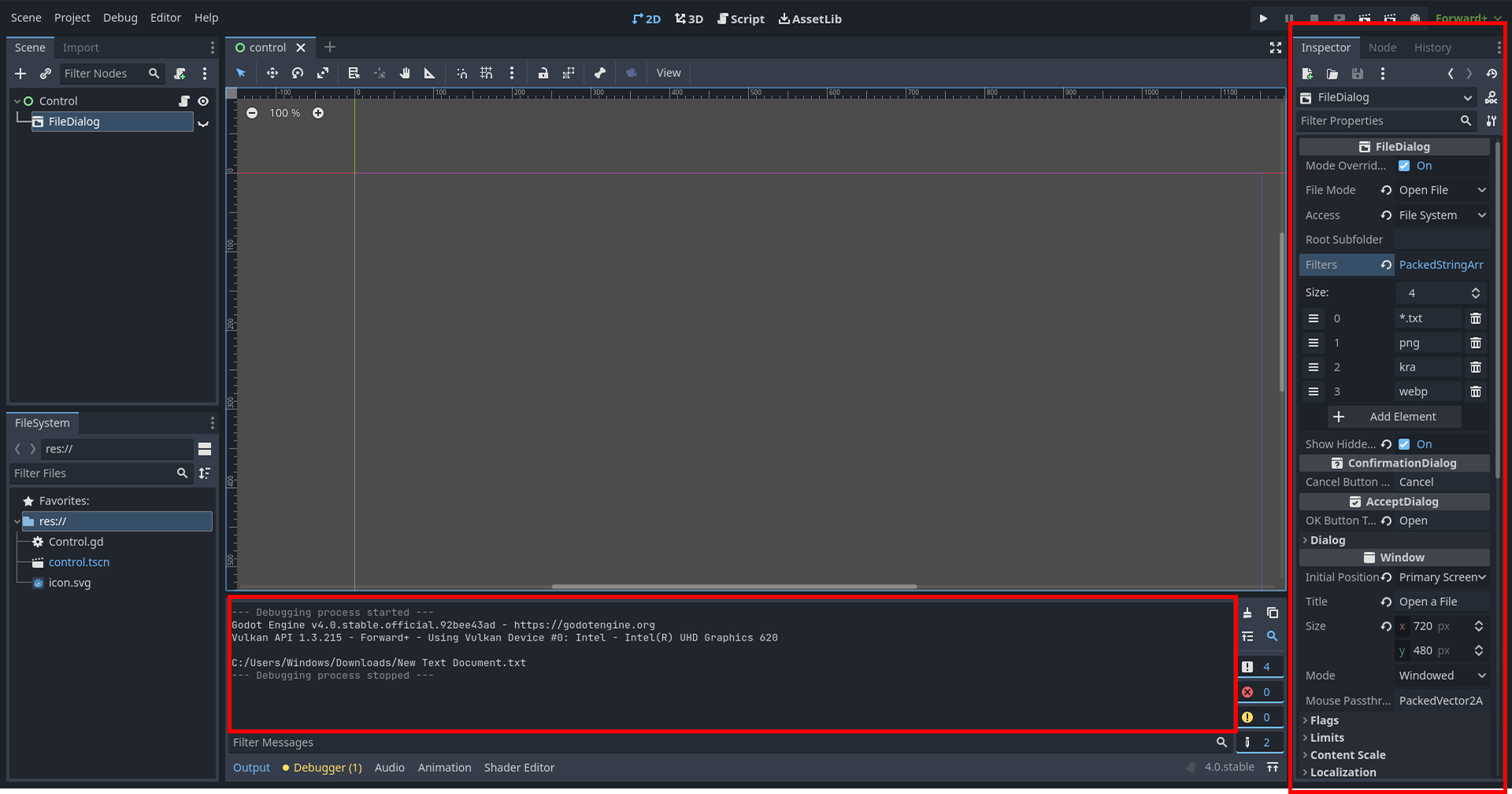 Some problem on FileDialog · Issue #74635 · godotengine/godot · GitHub