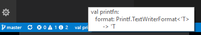 Type signature not fully rendering in bottom left statusbar · Issue #665 · ionide/ionide-vscode ...