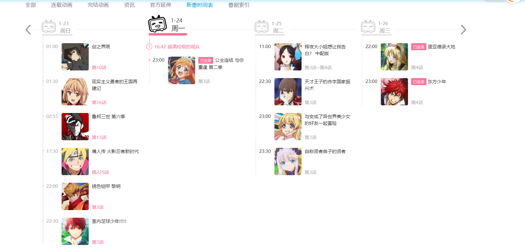 关于番剧时间表 · the1812 Bilibili-Evolved · Discussion #2923 · GitHub
