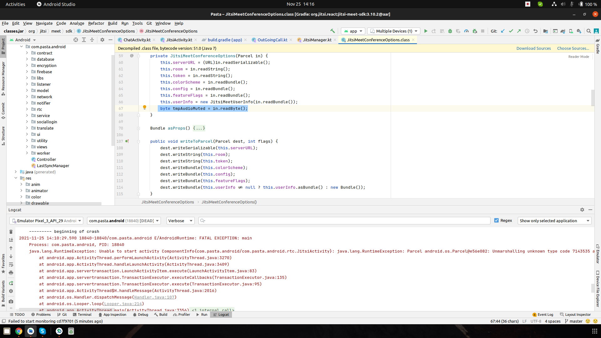 Unmarshalling Exception - Android App is throwing exception · Issue ...