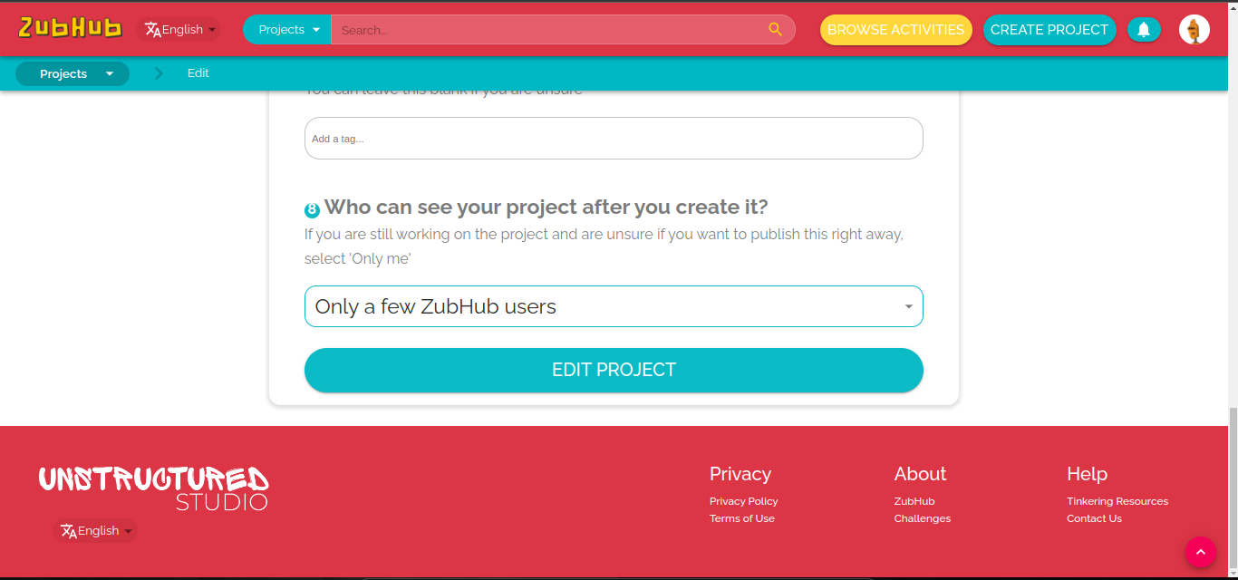 Add a Cancel button to the Edit page · Issue #614 · unstructuredstudio/zubhub · GitHub
