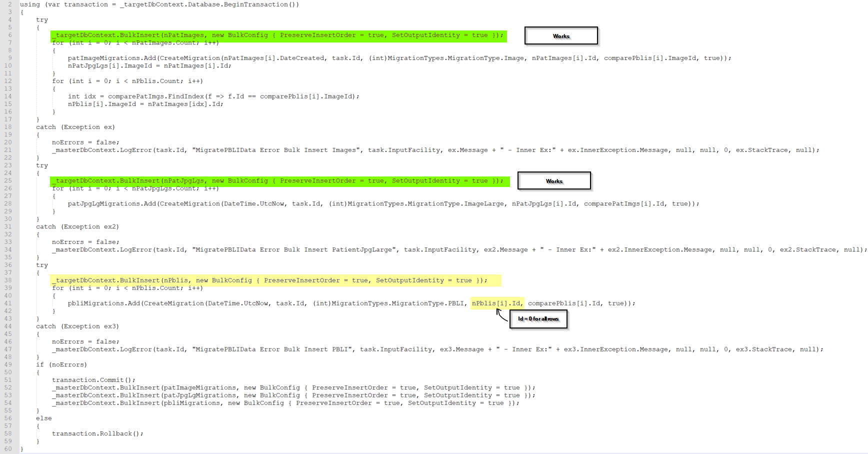BulkInsert Not returning Id when SetOutputIdentity = true · Issue #222 ...