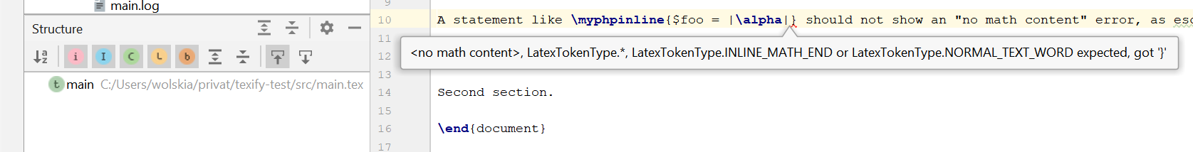 $ starting math mode, breaks structure view · Issue #807 · Hannah-Sten/TeXiFy-IDEA · GitHub