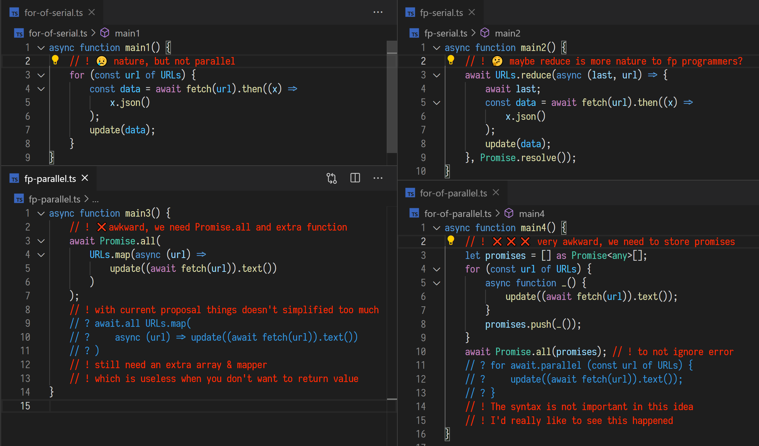 Support in "for of" syntax? · Issue #9 · tc39/proposal-await.ops · GitHub