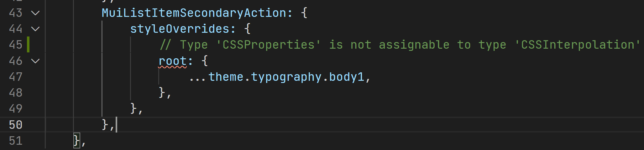 v5.0.0-alpha.33 partially breaks typings for "styleOverrides" · Issue #26225 · mui/material-ui ...