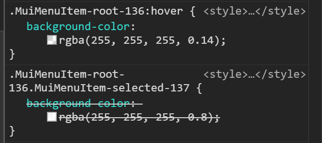 [menuitem] Selected Hover Style Might Be Broken · Issue 10453 · Mui Material Ui · Github