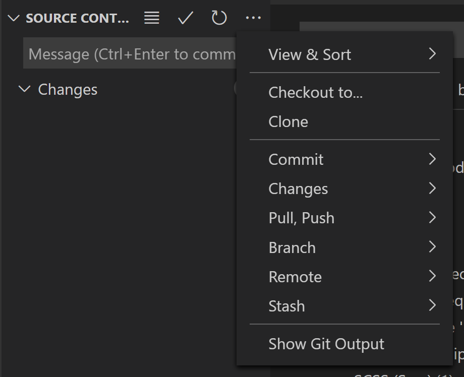 Source Control Panel More Actions Folded · Issue 104300 · Microsoft 4111