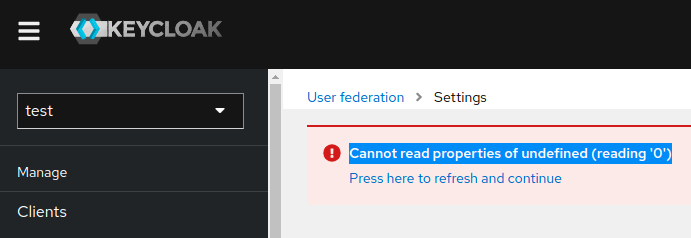 LDAP federation detail fails with `Cannot read properties of undefined (reading '0')` · Issue ...