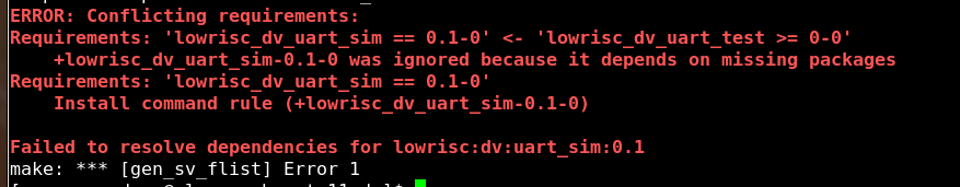[toolflow/Fusesoc] conflicting requirements · Issue #312 · lowRISC ...