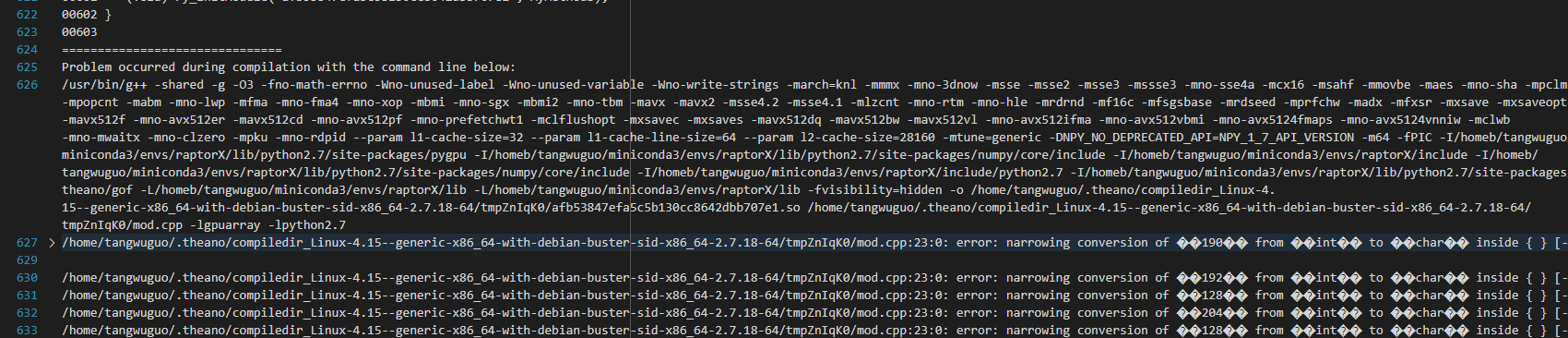 Compilation failed (return status=1) in theano pkg · Issue #12 · j3xugit/RaptorX-3DModeling · GitHub