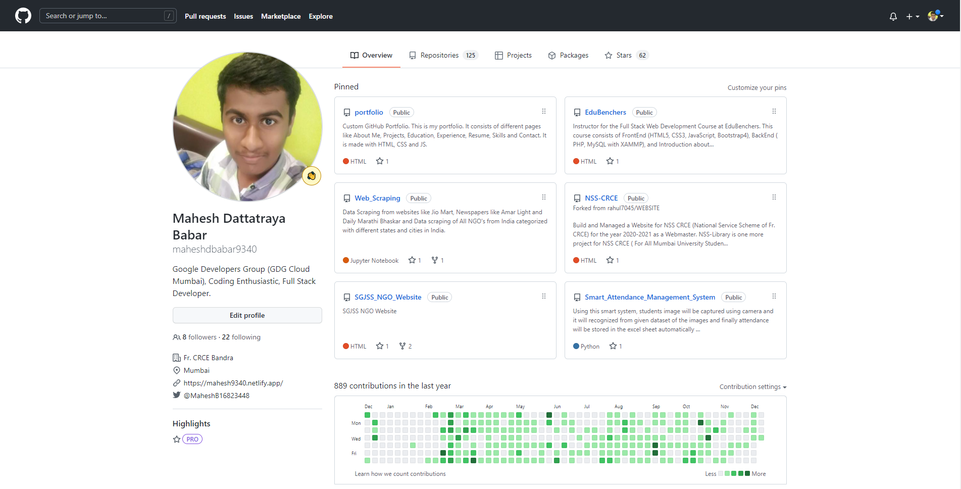 Mahesh Dattatraya Babar · Issue #909 · EddieHubCommunity/awesome-github-profiles · GitHub