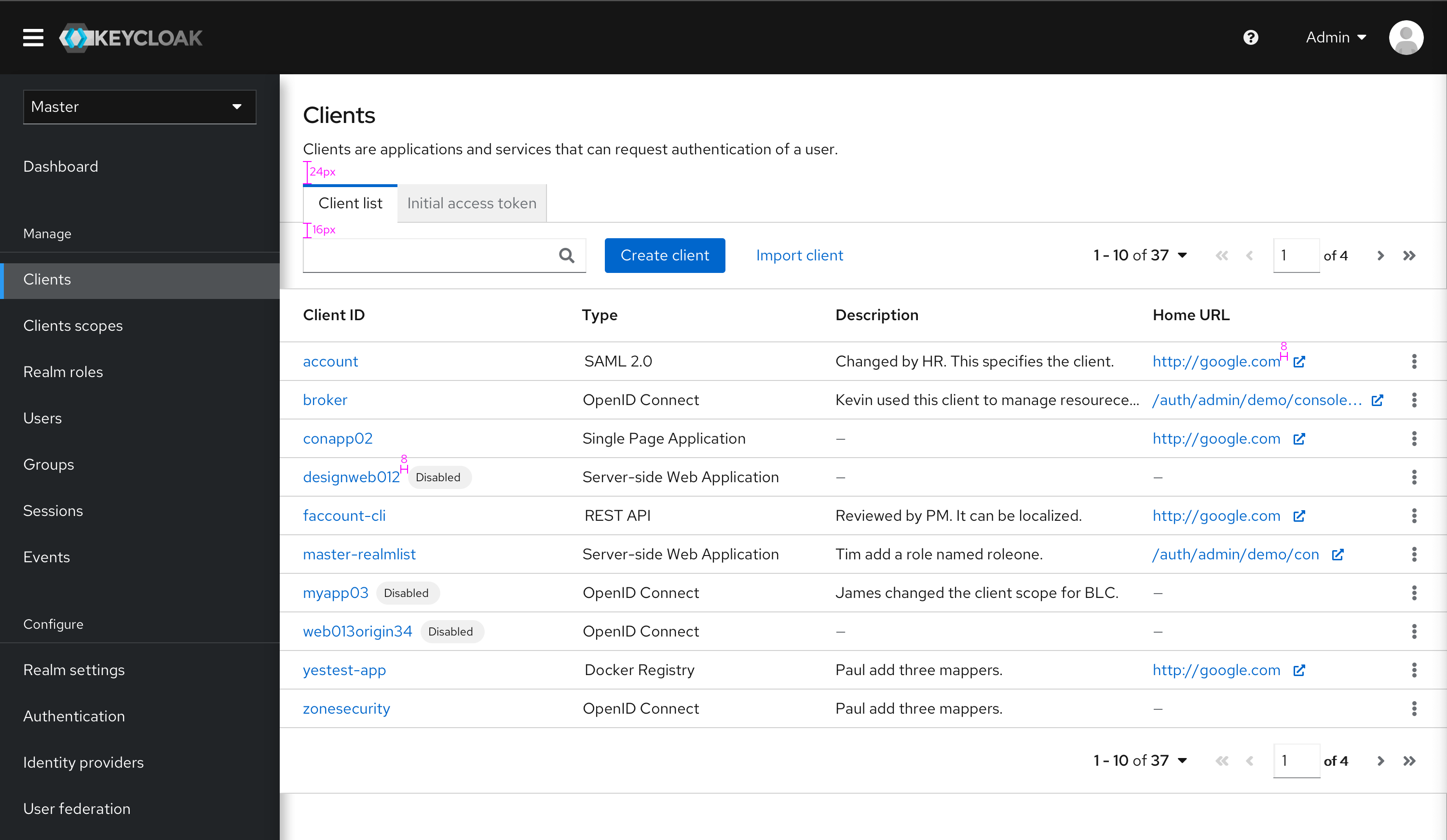 [UX review] Client list screens · Issue #19015 · keycloak/keycloak · GitHub