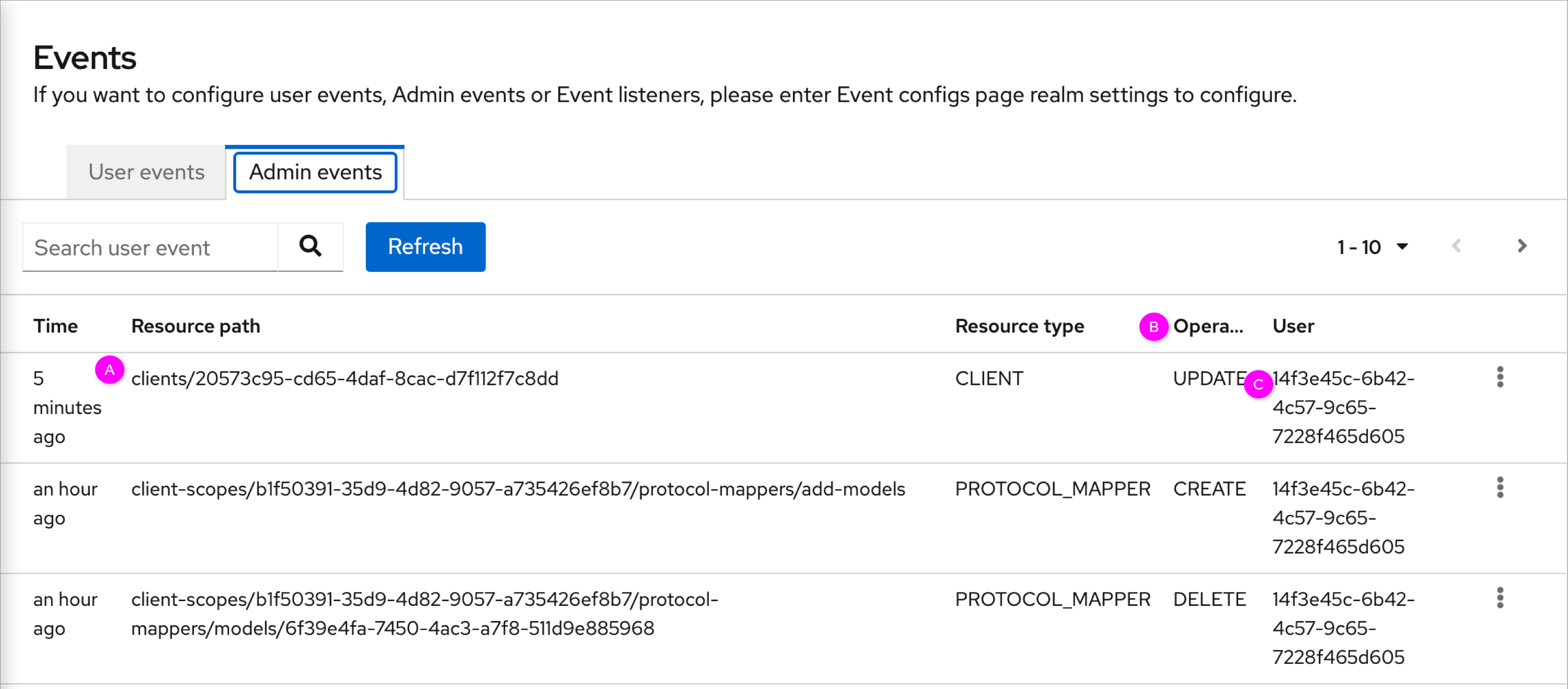 [UX review] Events - Admin events · Issue #18996 · keycloak/keycloak ...