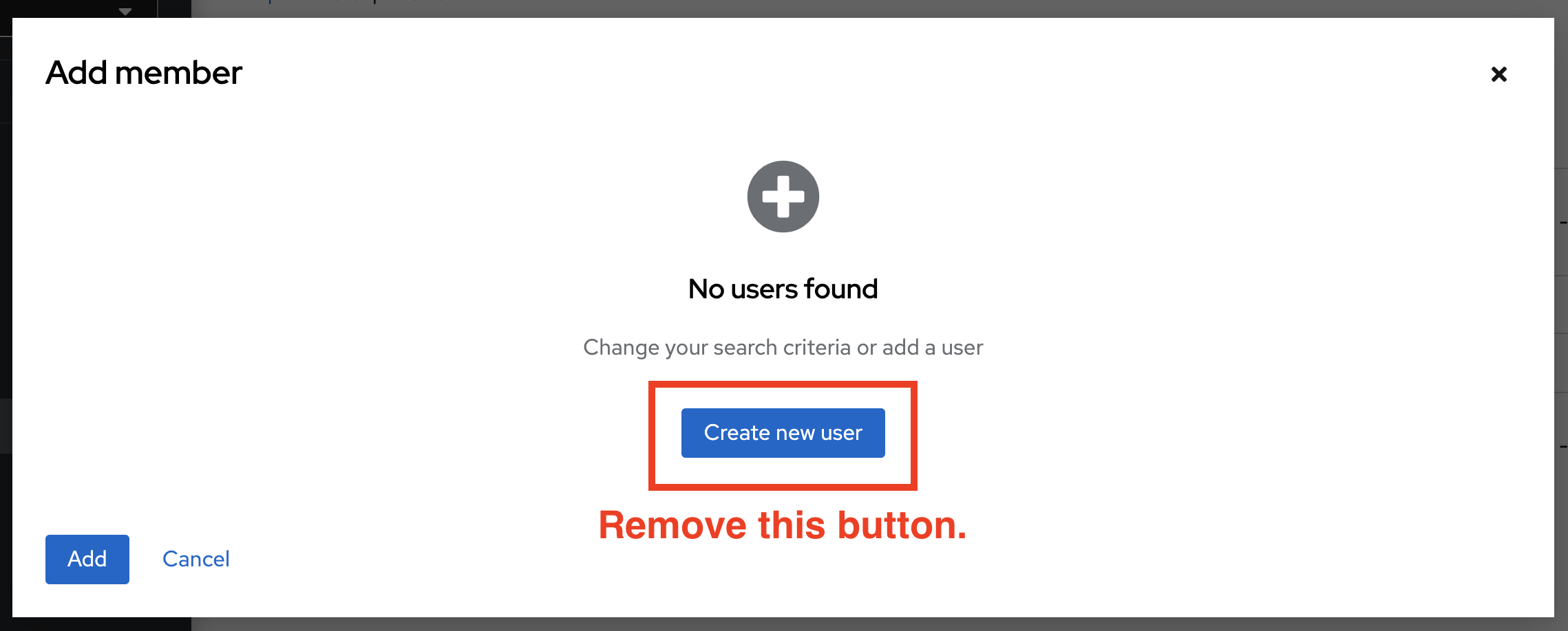 [UX Review] Remove the "Create new user" button in the modal · Issue #18504 · keycloak/keycloak ...