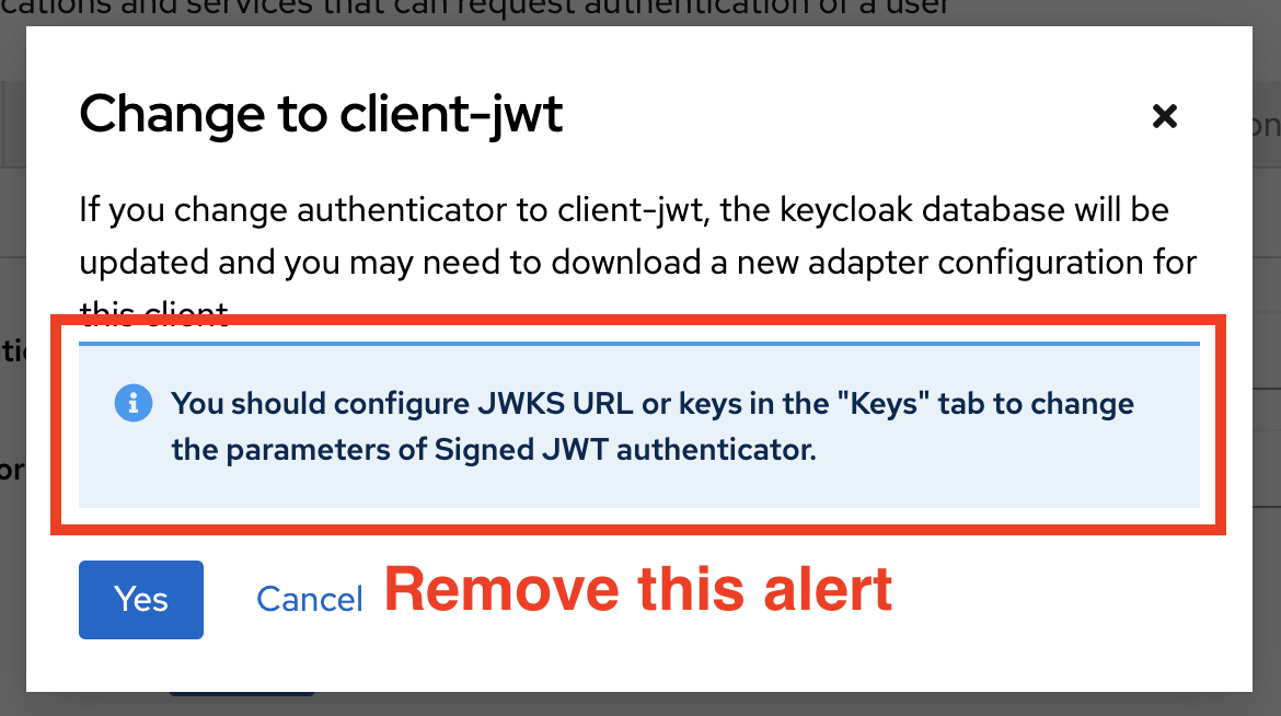 [UX Review] Add an inline alert for Signed JWT authenticator · Issue #18492 · keycloak/keycloak ...