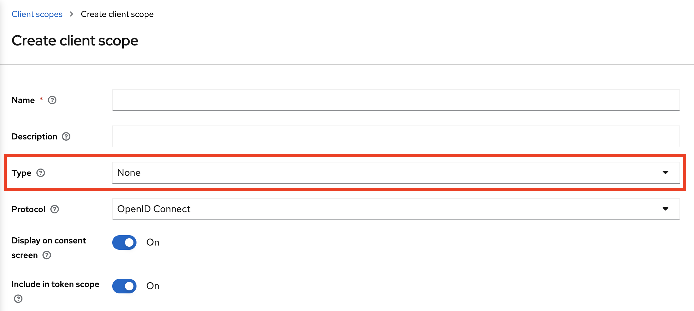 [UX Review] The type of Client scope should not be changed automatically · Issue #18369 ...