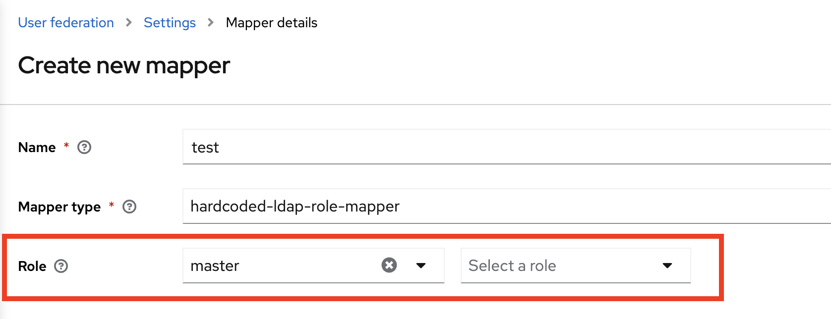 [UX Review] The "Role" of "hardcoded-ldap-role-mapper" should be required · Issue #18890 ...
