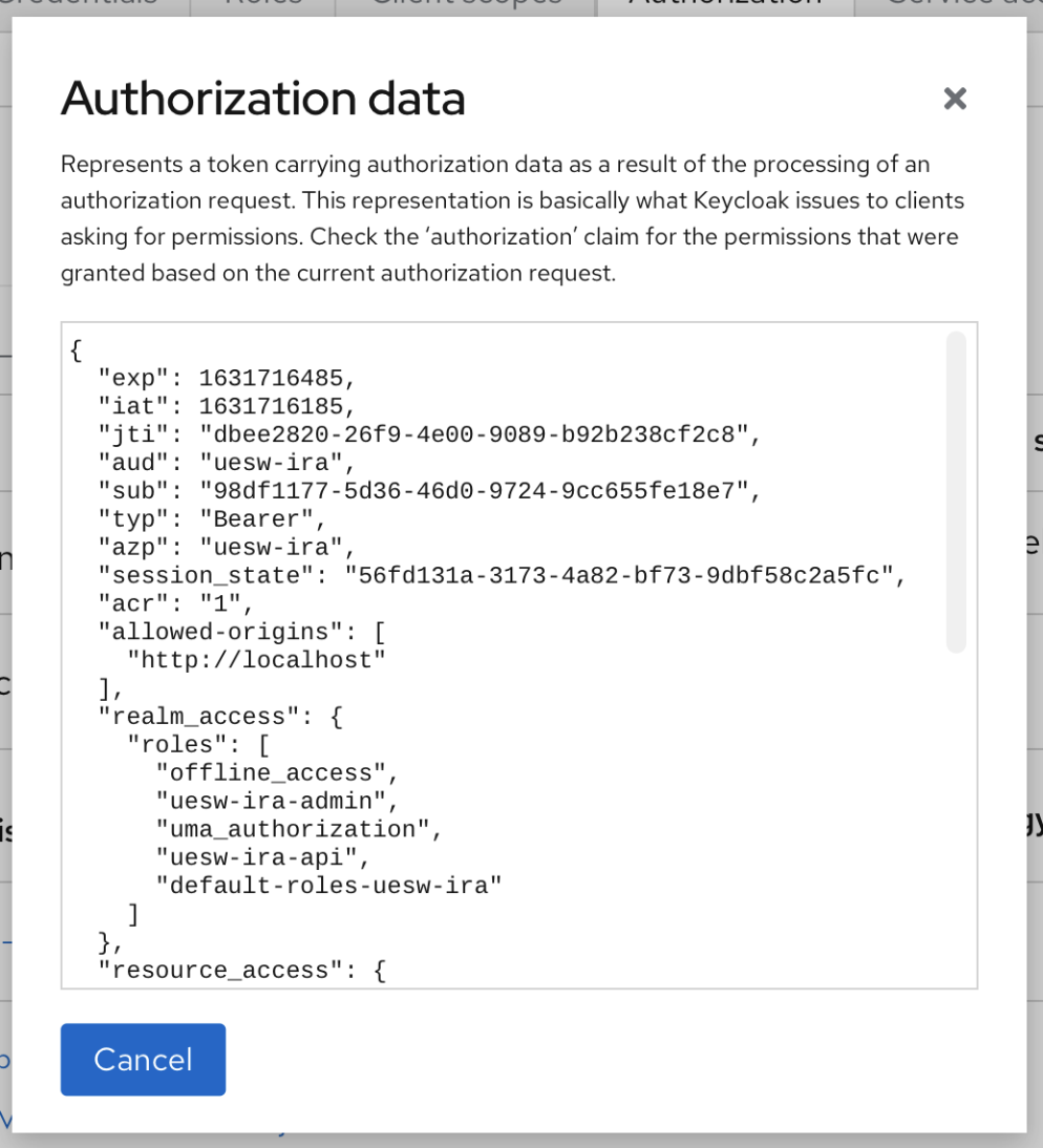 [UX Review] The "Show authorization data" is missing · Issue #18227 · keycloak/keycloak · GitHub