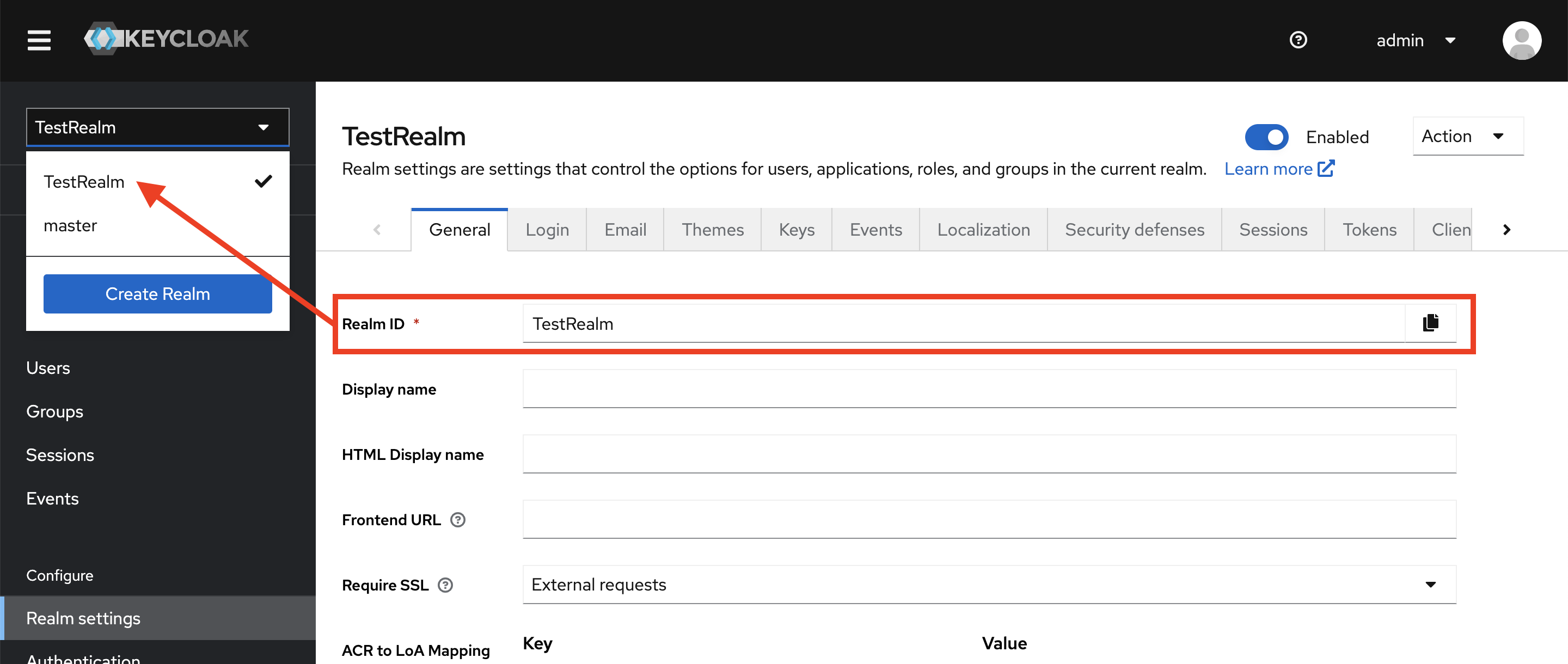 Admin-UI: Show realm display name in realm drop down instead of realm id if available · Issue ...