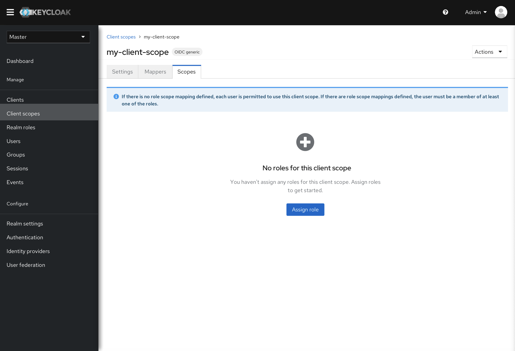 Add context to Scopes tab within scope details · keycloak keycloak ...