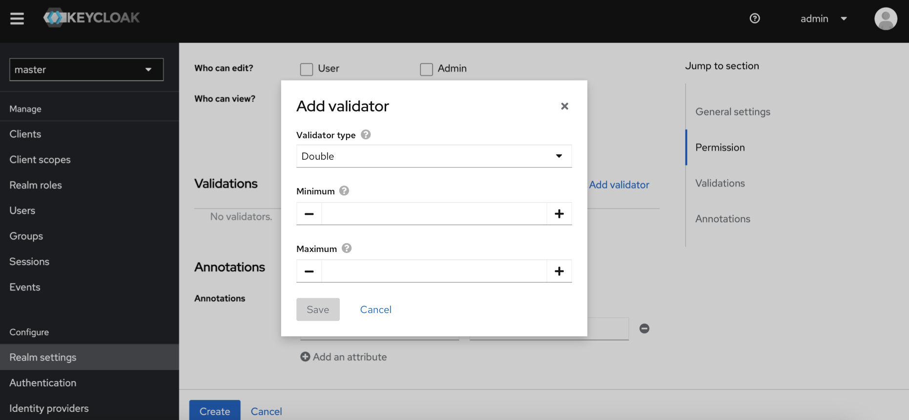 Add validator modal for a new user attribute has text cut off · Issue #17795 · keycloak/keycloak ...