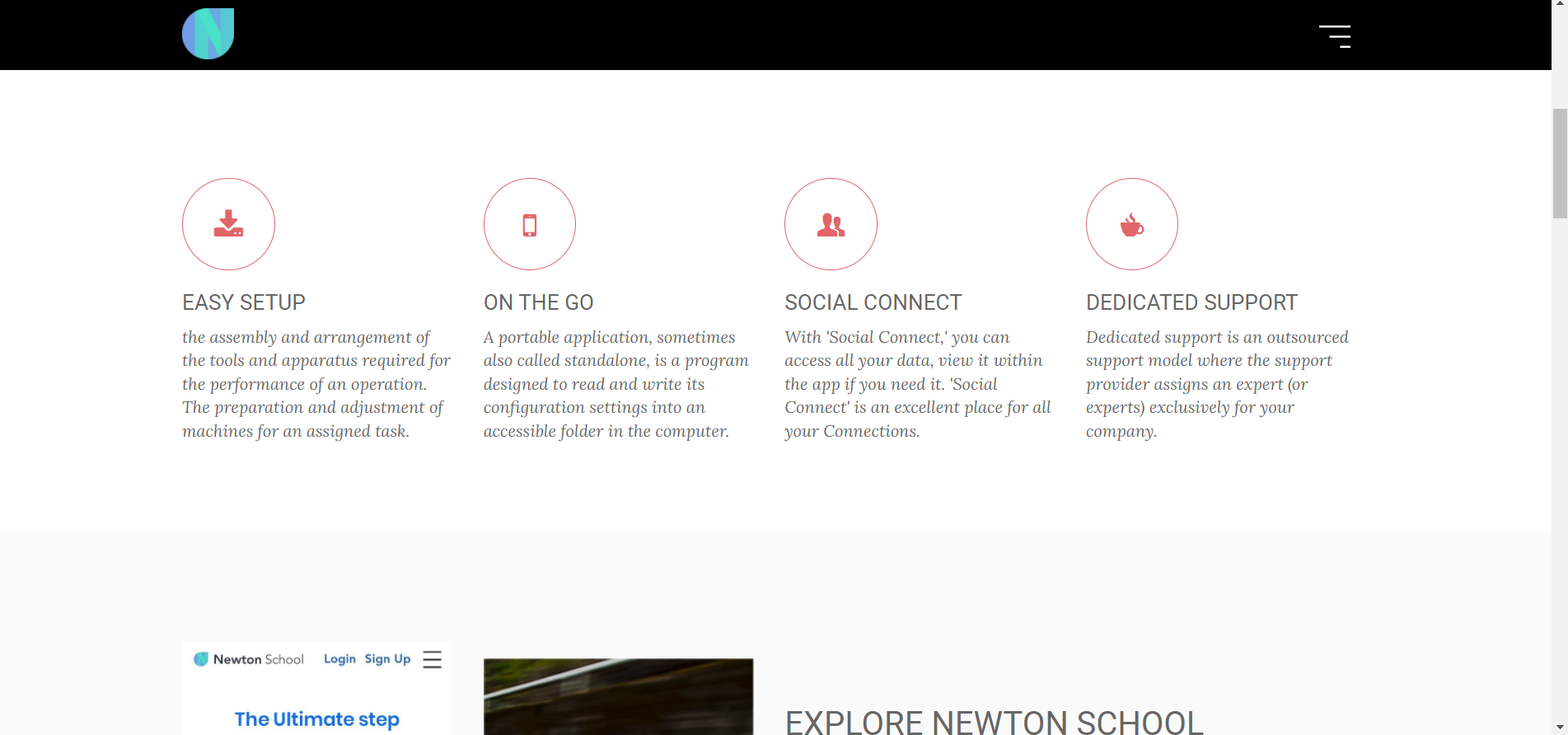GitHub - Akash-Gher/JS-Landing-Page-Project: Newton school App launch ...