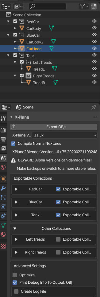 blender 2.8 multiple objects in one export file · Issue #537 · X-Plane/XPlane2Blender · GitHub