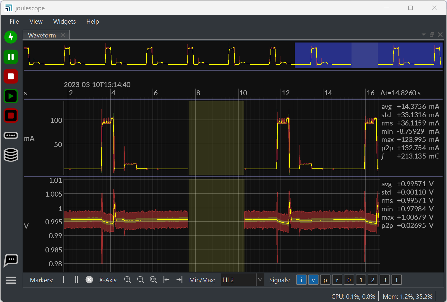 Waveform view should clearly indicate sample drops and missing data. · Issue #76 · jetperch ...