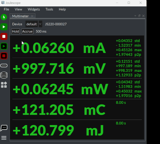 Multimeter widget accrue + hold does not hold on resize · Issue #203 · jetperch/pyjoulescope_ui ...