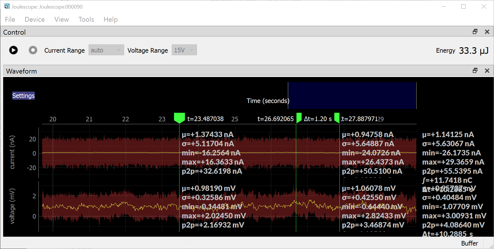 Waveform statistics text overlaps · Issue #54 · jetperch/pyjoulescope_ui · GitHub