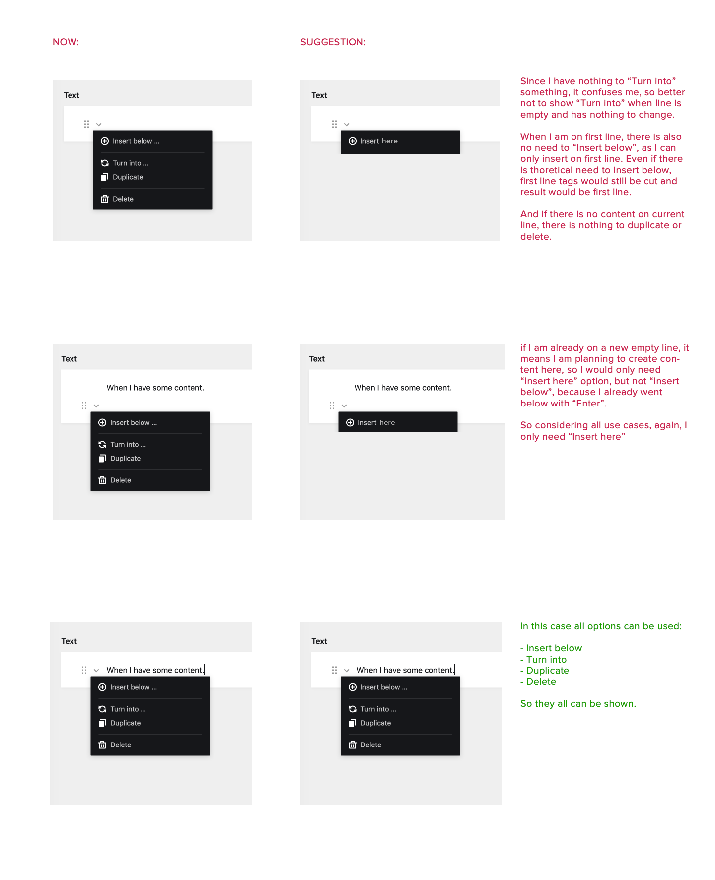 Usability: Editor options depending on context · Issue #139 · getkirby/editor · GitHub