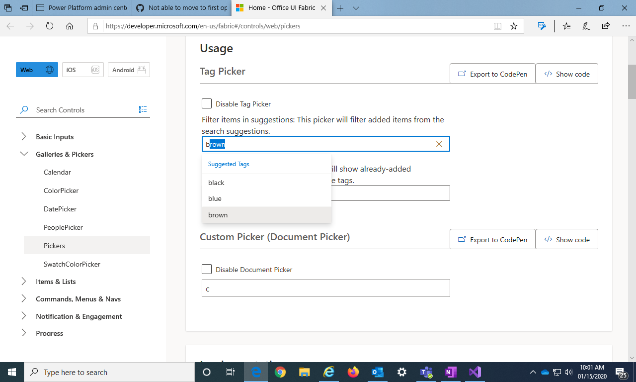 Not able to move to first option of the suggested option list from the ...