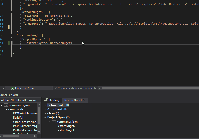Bindings not working in VS2019 · Issue #34 · madskristensen/CommandTaskRunner · GitHub