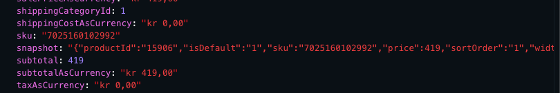 lineItem.snapshot is a string, not a json object in ajax response from update-cart. · Issue ...