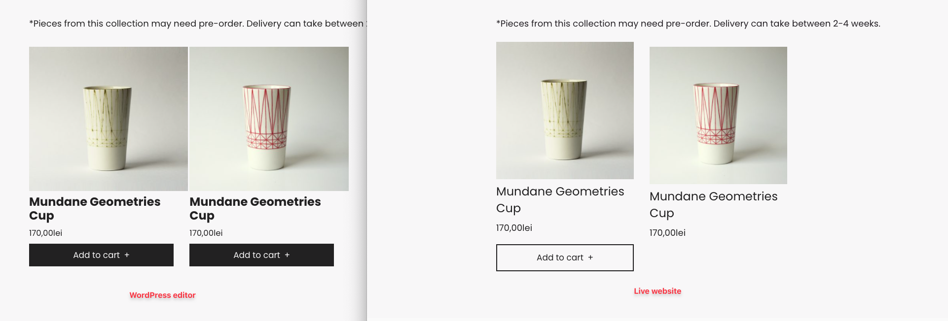 WooCommerce blocks styling from the editor not consistent with live website · Issue #261 ...