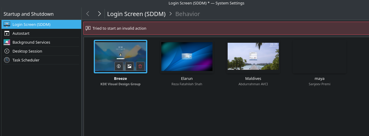 [SOLVED] KDE SDDM Theming results in "Tried to start an invalid action" · Issue #1453 · sddm ...