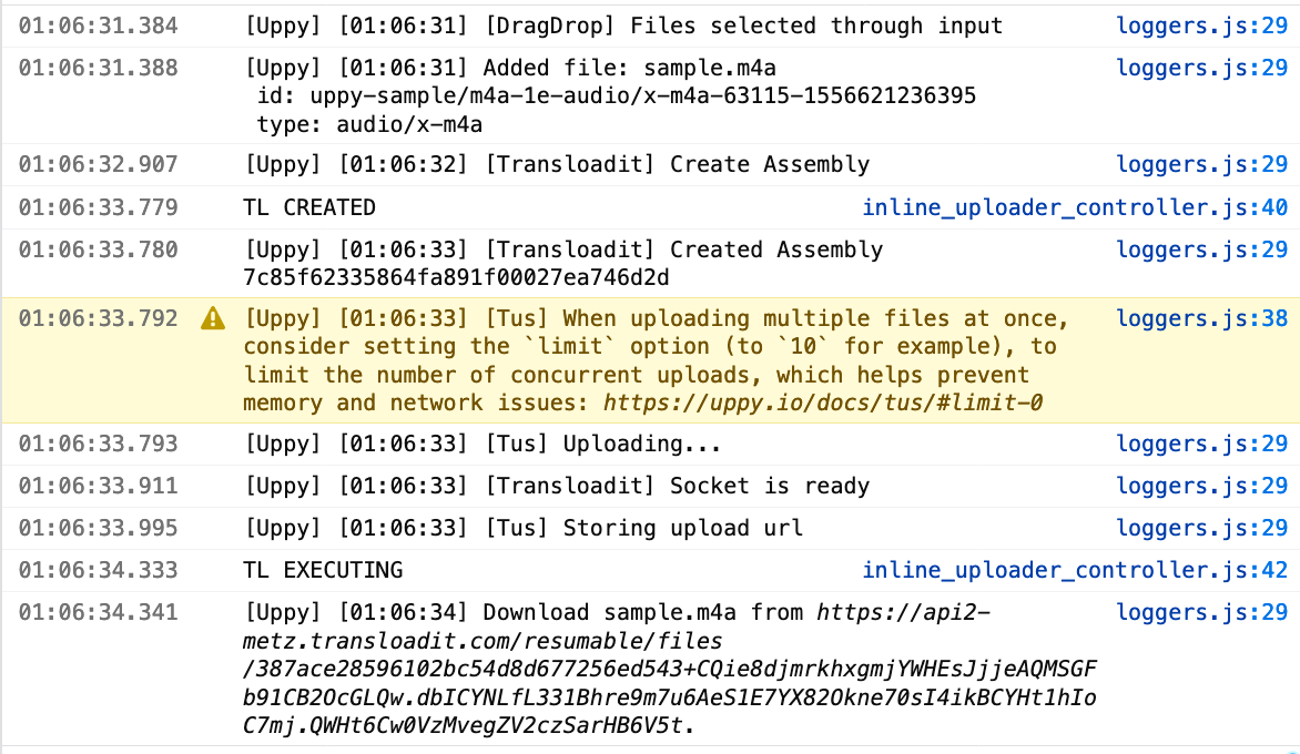 Most of transloadit events not firing using Transloadit plugin · Issue #2258 · transloadit/uppy ...