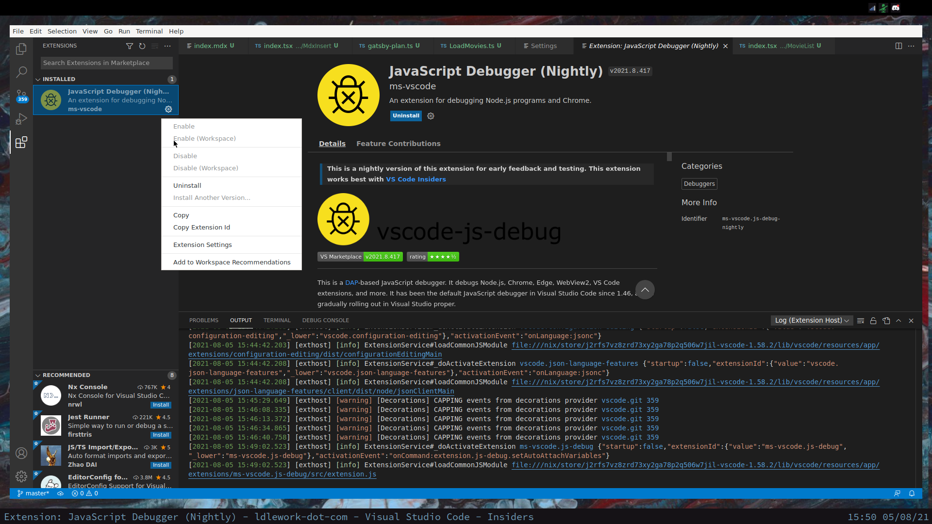 Eaccess Read Only Workspace Error On Nixos · Issue 1057 · Microsoftvscode Js Debug · Github