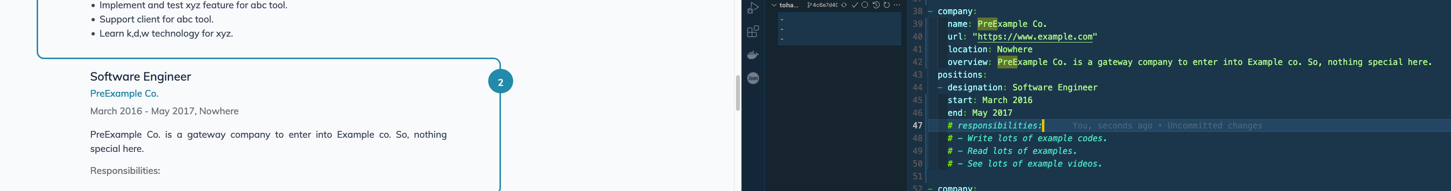 Experience `Responsibilities:` visible when there are no responsibilities · Issue #539 · hugo ...