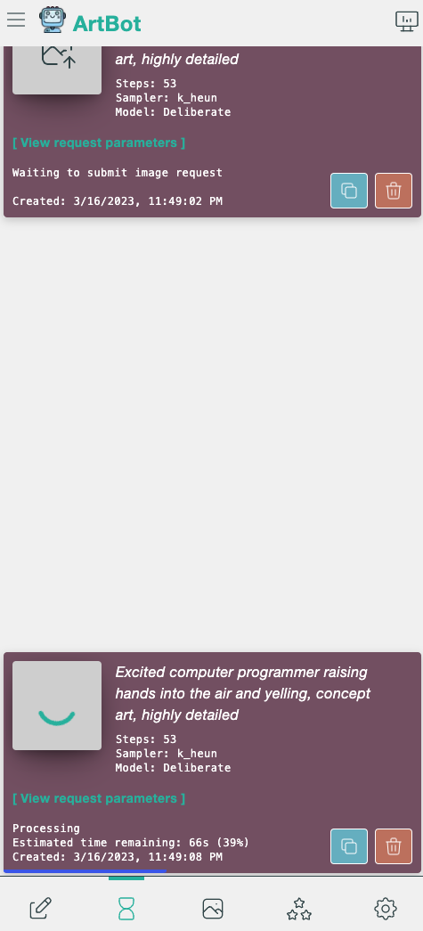 Bug: Pending Page funky layout · Issue #66 · daveschumaker/artbot-for-stable-diffusion · GitHub