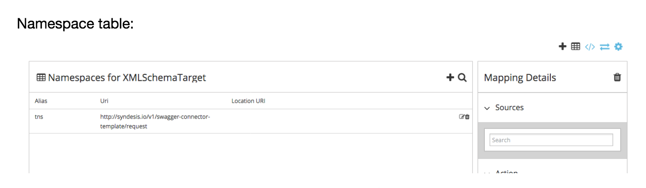 The namespace list header icon should align with the namespace toggle ...