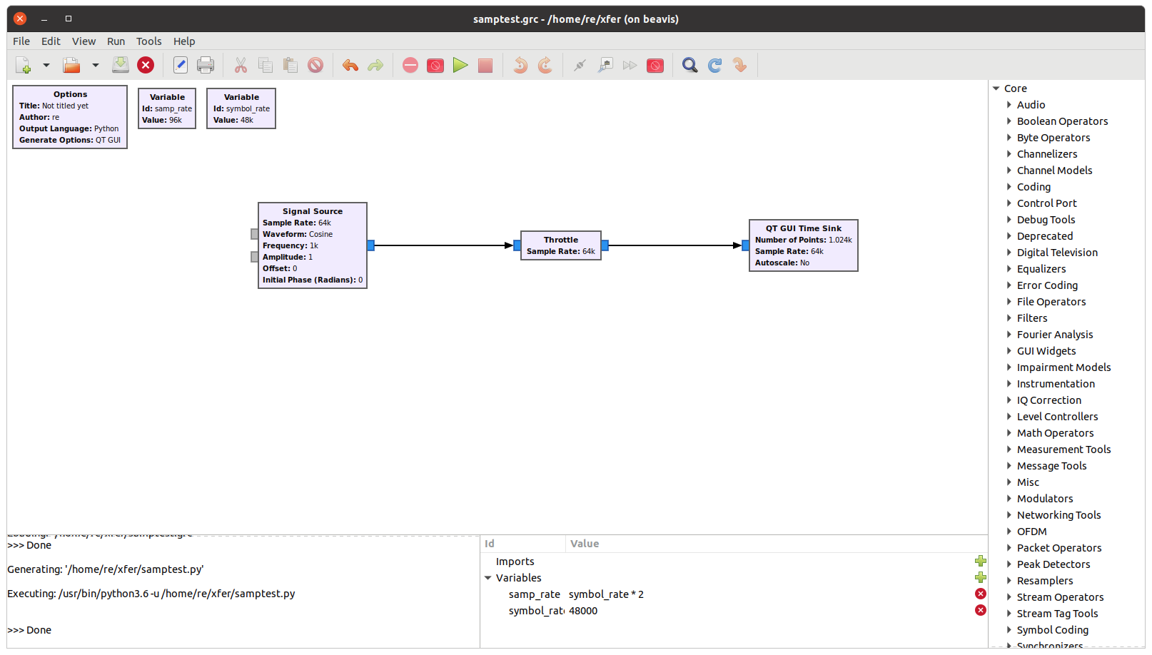 Flowgraph doesn't update properly if samp_rate is controlled by another ...