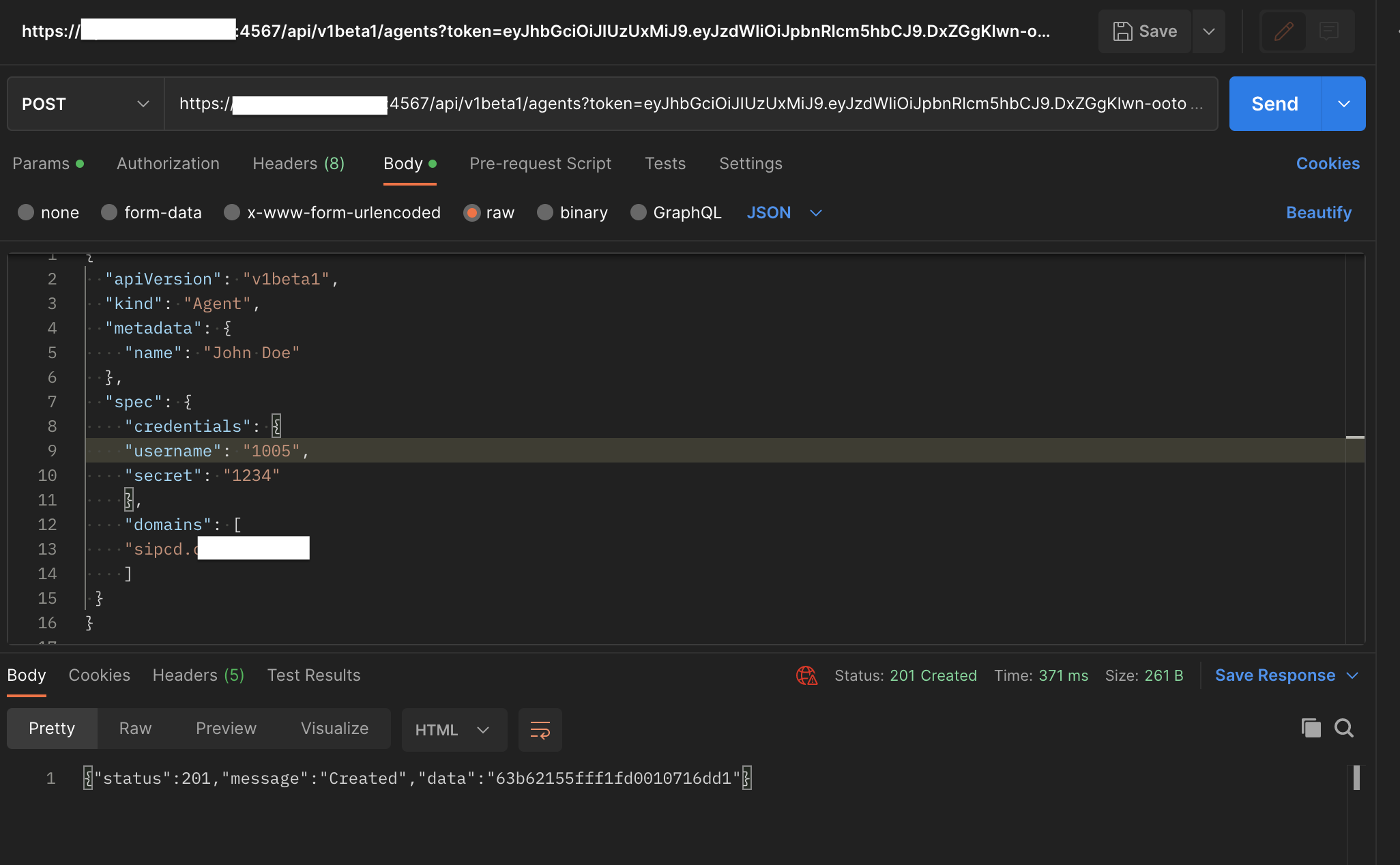 Create Agent Api Npt Working Javalangnullpointerexception · Issue