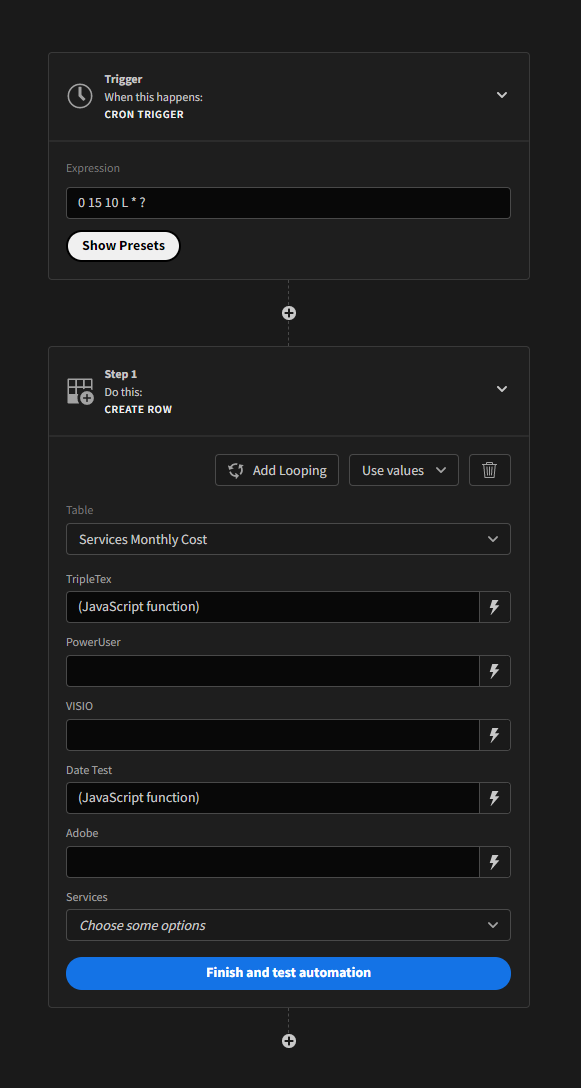 How to retrieve data from a specific row and column to another table through automation ...